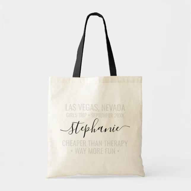 Girls Weekend Personalized Cheaper than Therapy Tote Bag | Zazzle