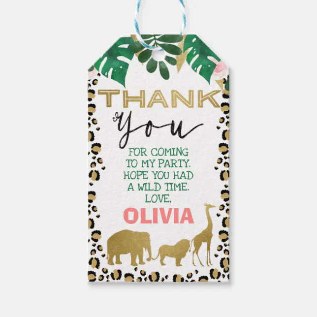 Girls wild one or two wild birthday favor tag | Zazzle