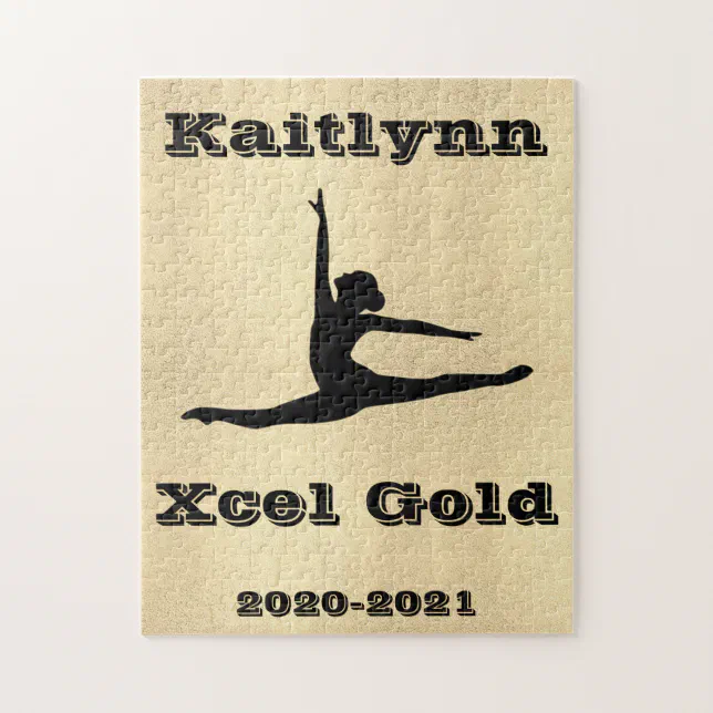 Girls Xcel Gold Gymnastics Jigsaw Puzzle | Zazzle
