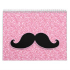 FUN BLACK GLITTER MUSTACHE CALENDAR | Zazzle.com