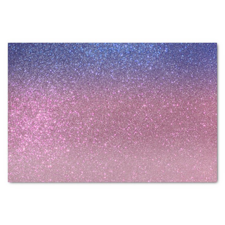 Girly Blue Pink Sparkly Glitter Ombre Gradient Tissue Paper | Zazzle