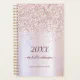 Girly Blush Metal Rose Gold Glitter Monogram 2023 Planner | Zazzle