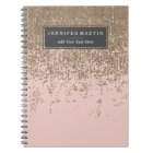 Gold Pink Ombre Glitter Personalized Notebook | Zazzle.com