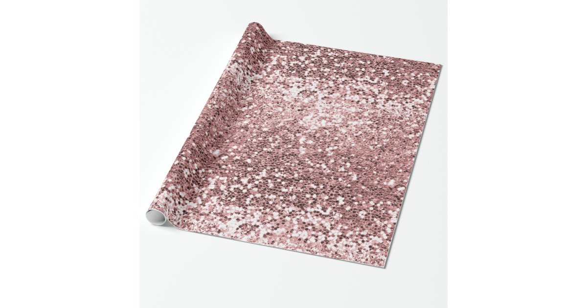 Girly Blush Pink Rose Gold Glitter Sparkle Luxury Wrapping Paper | Zazzle