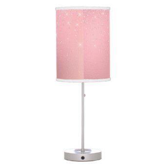 Girly Blush Pink Silver Glitter Personalized Name Table Lamp | Zazzle