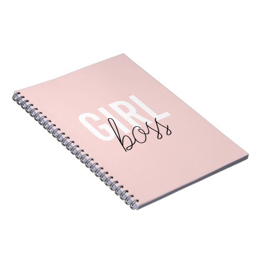 Girly blush typography script girl boss notebook | Zazzle