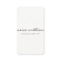 Girly Calligraphy Minimal White Square Business Card | Zazzle