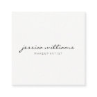Girly Calligraphy Minimal White Square Business Card | Zazzle