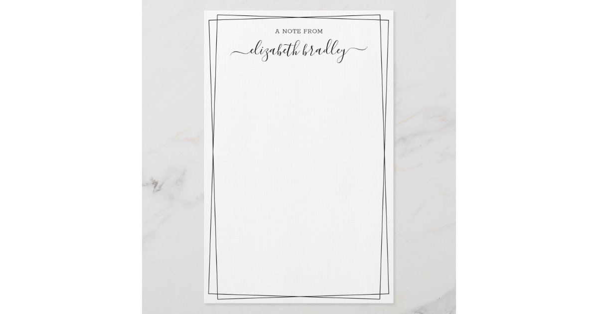 Girly Calligraphy Signature Script a Note From Stationery | Zazzle