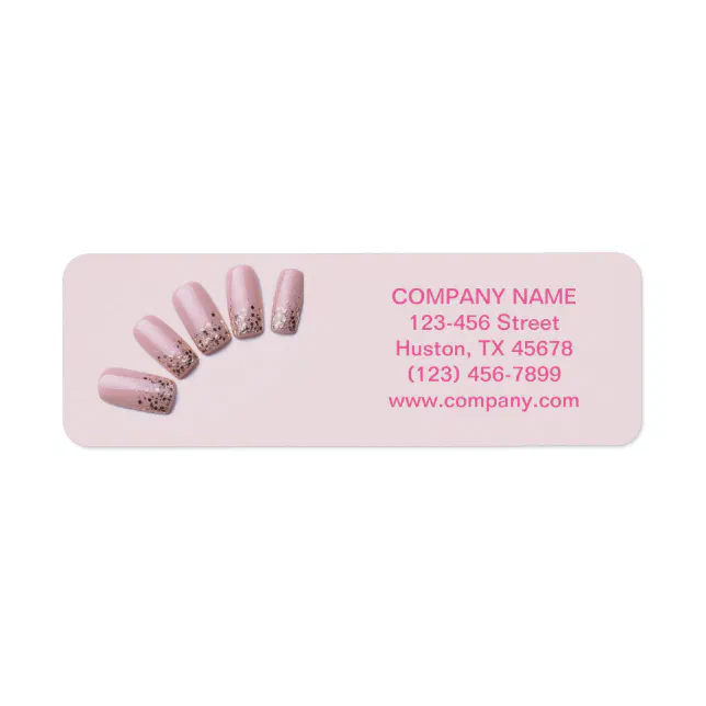 girly chic elegant manicure nails nail salon label | Zazzle