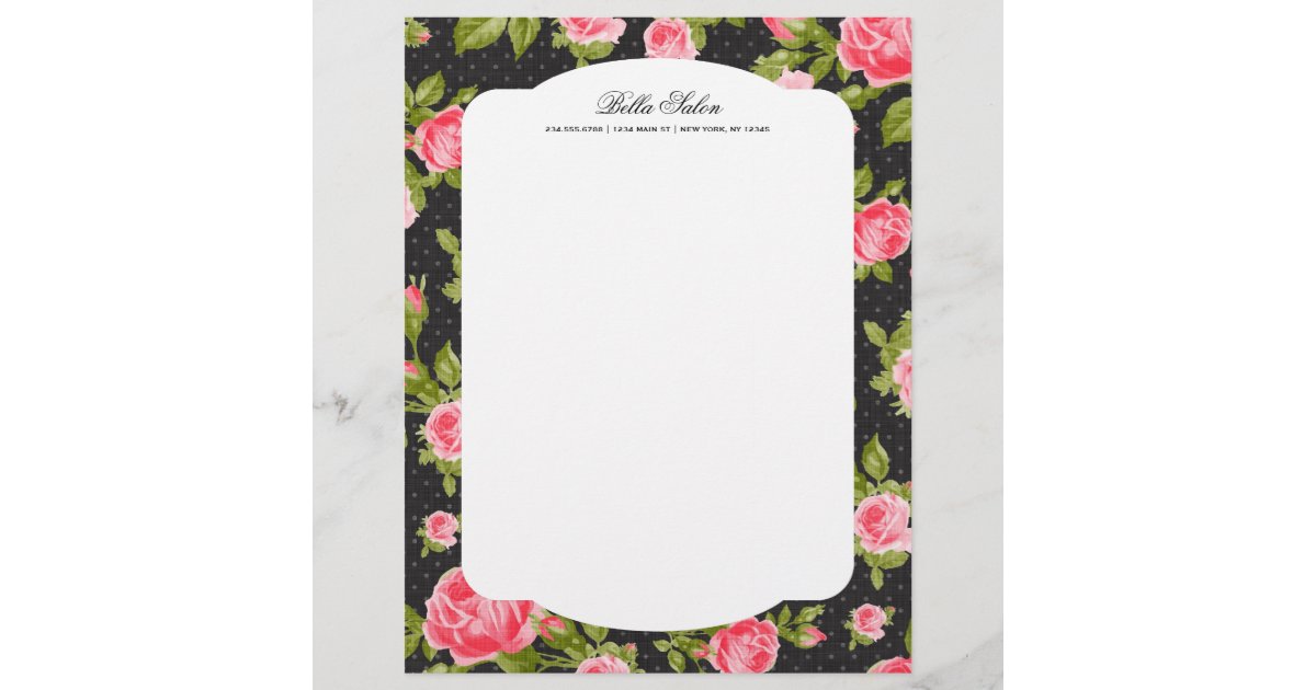 Girly Chic Elegant Vintage Floral Roses Border | Zazzle