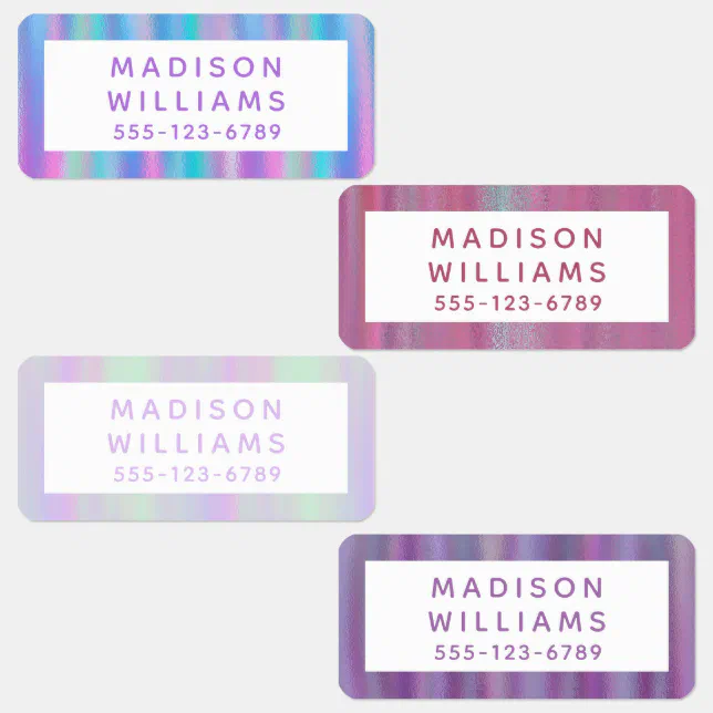 Girly Chic Modern Personalized Name Clothing Labels | Zazzle