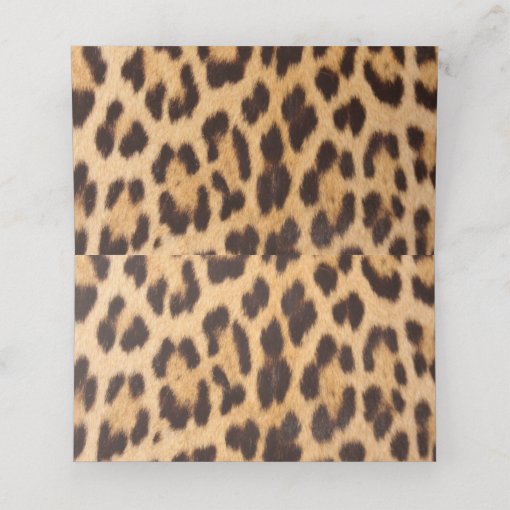 girly chic wild safari party leopard print place card | Zazzle