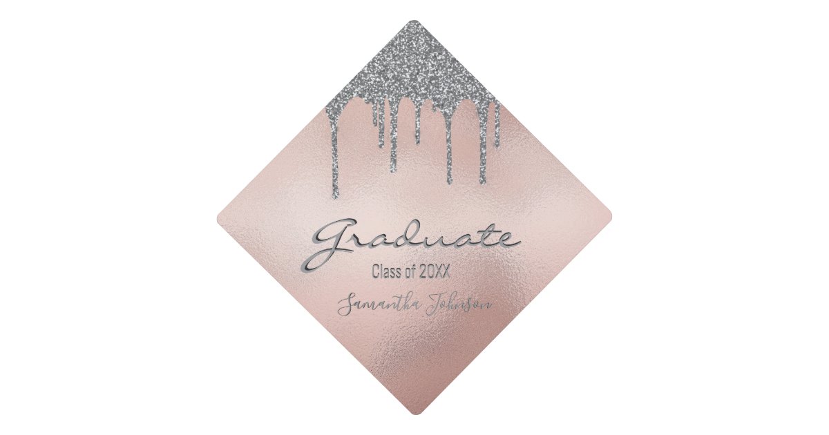 Girly Class of 2022 Blush Pink Ombre Typography Graduation Cap Topper ...