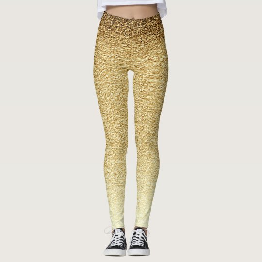 Girly Cute Gold Glittery Leggings | Zazzle.com