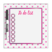 Girly Cute Pink and White Polka Dot To Do List Dry Erase Board | Zazzle