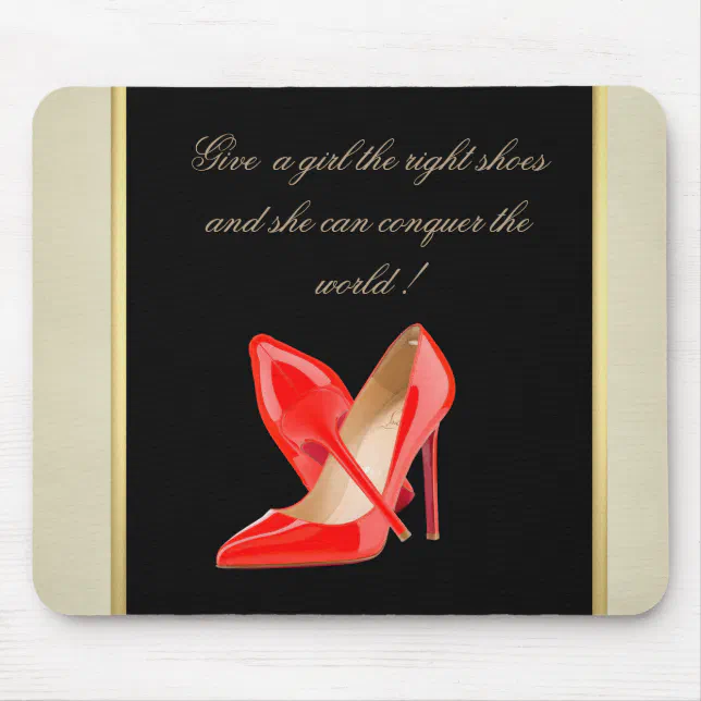 Girly Cute, Red High Heels-Motivational Message Mouse Pad | Zazzle