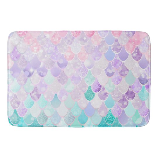 Girly, cute, trendy, beach, pink, Mermaid Bath Mat | Zazzle.com