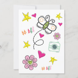 Girly Doodle Sleepover/Birthday Invitation | Zazzle