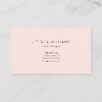 Girly Elegant Calligraphy Professional Blush Pink Business Card | Zazzle