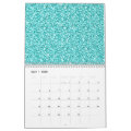 Girly, Fun Aqua Blue Glitter Printed Calendar | Zazzle