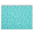 Girly, Fun Aqua Blue Glitter Printed Calendar | Zazzle