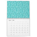 Girly, Fun Aqua Blue Glitter Printed Calendar | Zazzle