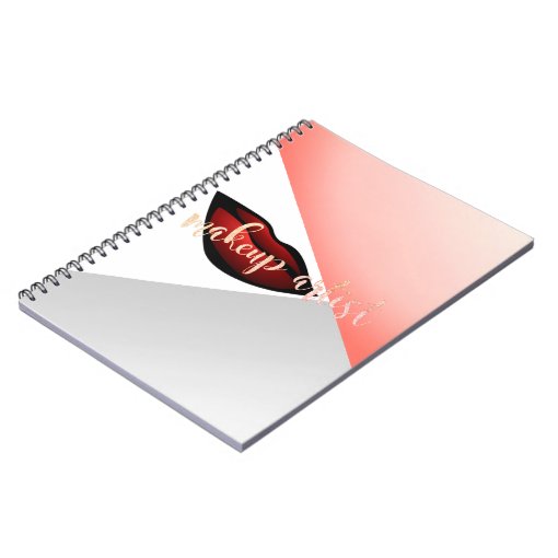 Girly Geometric Red Lips,Makeup artist Notebook | Zazzle