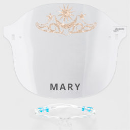 Girly-Girl Glam Gold Glitter Princess Crown Tiara Face Shield | Zazzle