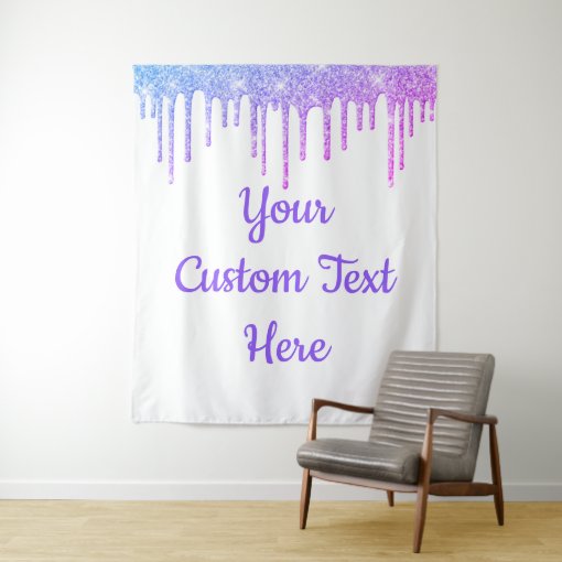 Girly Glitter Birthday Party Photo Booth Backdrop | Zazzle