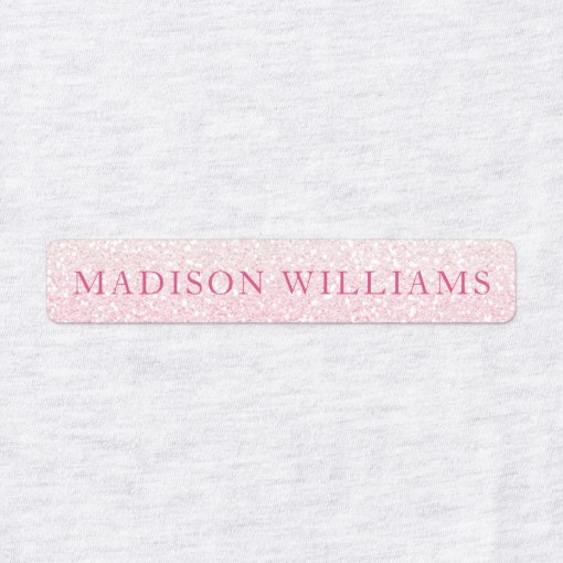 Girly Glitter Chic Modern Personalized Clothing Labels | Zazzle