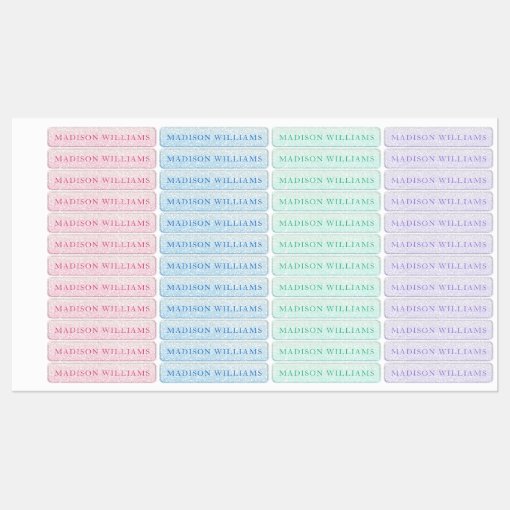 Girly Glitter Chic Modern Personalized Clothing Labels | Zazzle