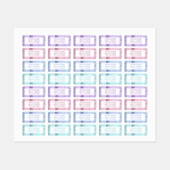 Girly Glitter Chic Modern Personalized Clothing Labels | Zazzle