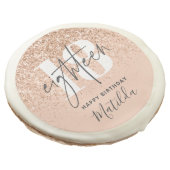 Girly glitter sparkle modern 18th birthday party sugar cookie | Zazzle