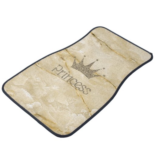 Girly Glitter Tiara,Crown,Princess,Marble Car Floor Mat | Zazzle
