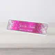 Girly Glittery Silver Faux Hot Pink Foil Desk Name Plate | Zazzle