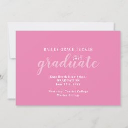 Girly Graduate 3-Photo Collage Pink Graduation Announcement | Zazzle