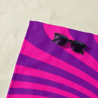 Girly Hot Pink Swirl Decor on a Beach Towel | Zazzle