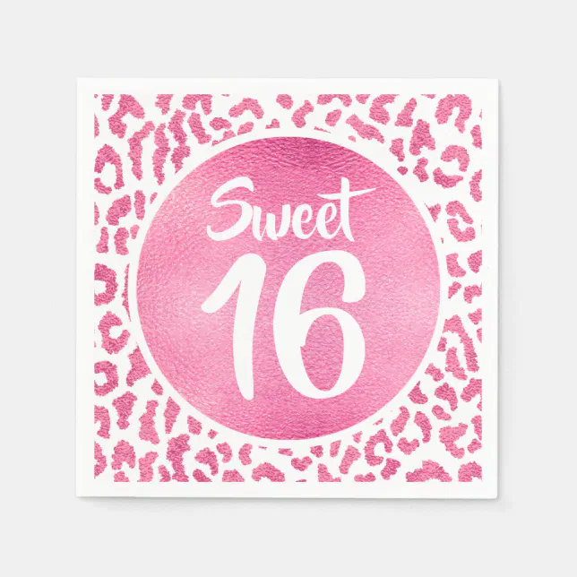 Girly Leopard Birthday Party Napkins | Zazzle