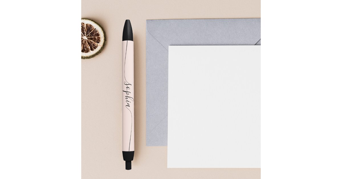 Girly Modern Calligraphy Pastel Blush Pink Pen | Zazzle