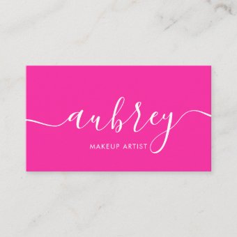 Girly Modern Calligraphy Pink Business Card | Zazzle
