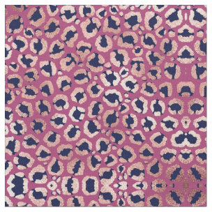 Purple and Gold Leopard Print Fabric | Zazzle