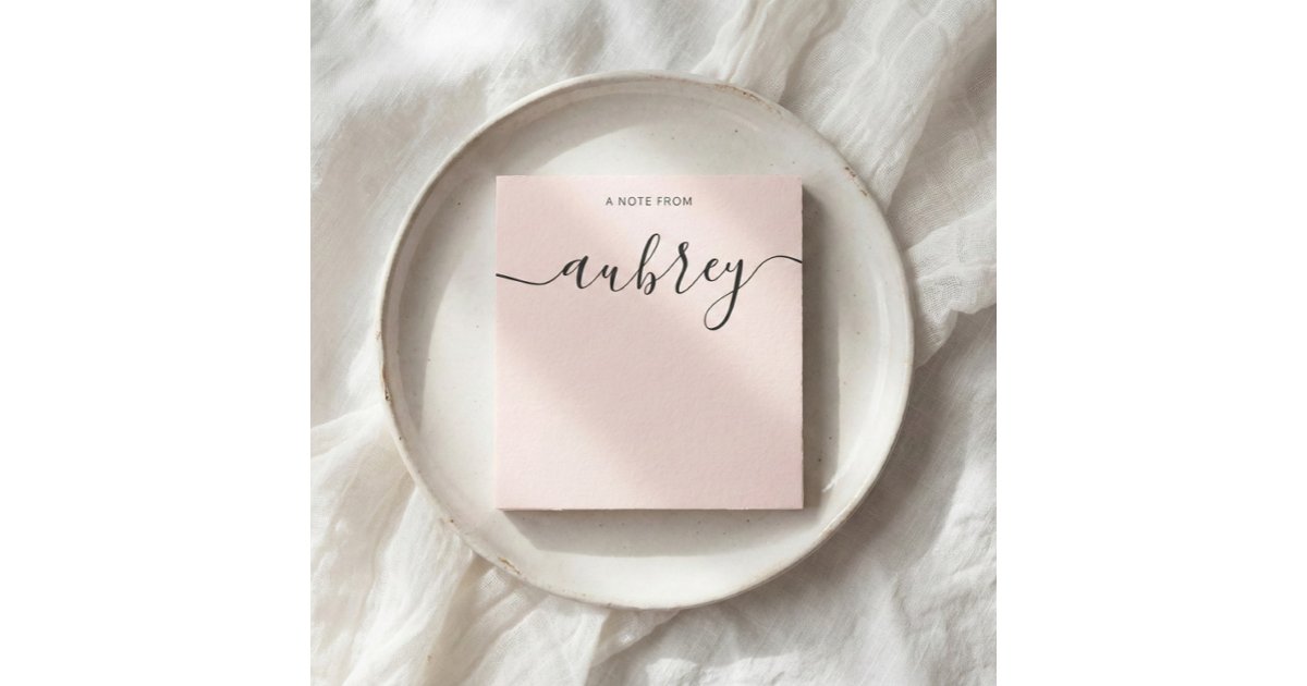 Girly Monogram Calligraphy Blush Pink Notepad | Zazzle