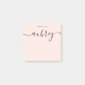 Girly Monogram Calligraphy Blush Pink Post-it Notes | Zazzle
