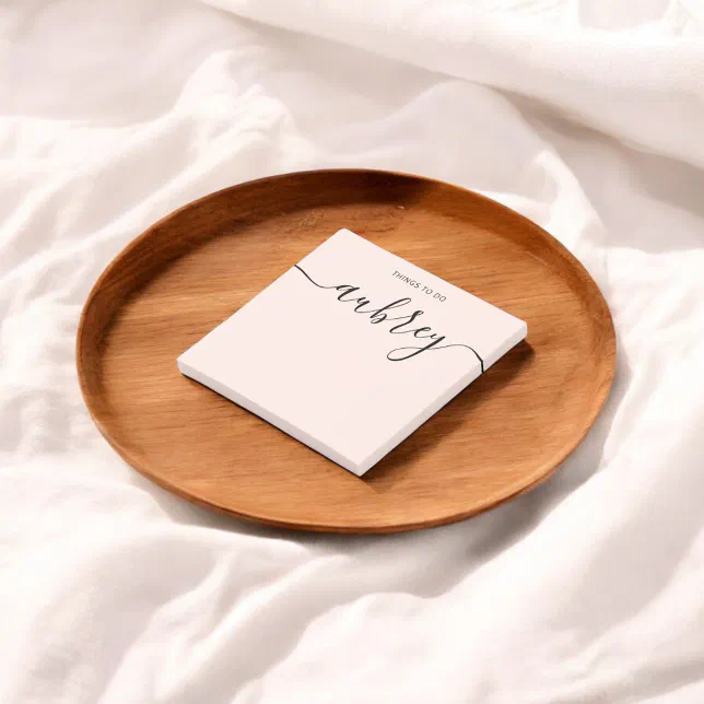 Girly Monogram Calligraphy Blush Pink Post-it Notes | Zazzle