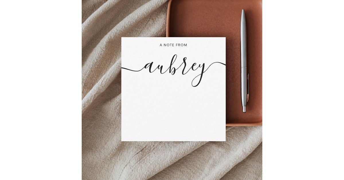 Girly Monogram Calligraphy White Note Card | Zazzle