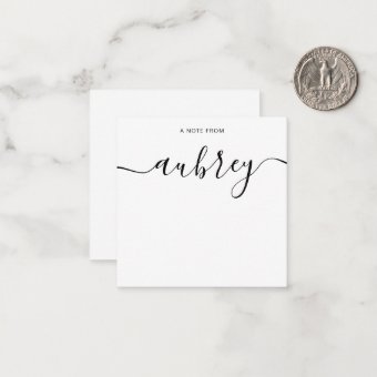 Girly Monogram Calligraphy White Note Card | Zazzle