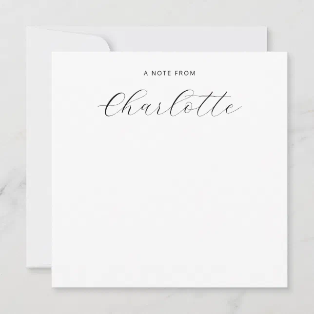 Girly Monogram Script Calligraphy Note Card | Zazzle