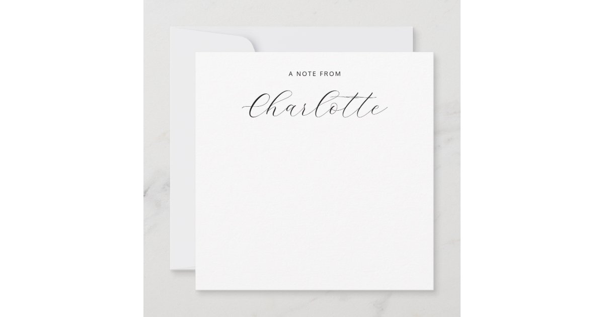 Girly Monogram Script Calligraphy Note Card | Zazzle