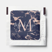 Girly Navy Blue Marble and Rose Gold Foil Monogram Hand Sanitizer ...